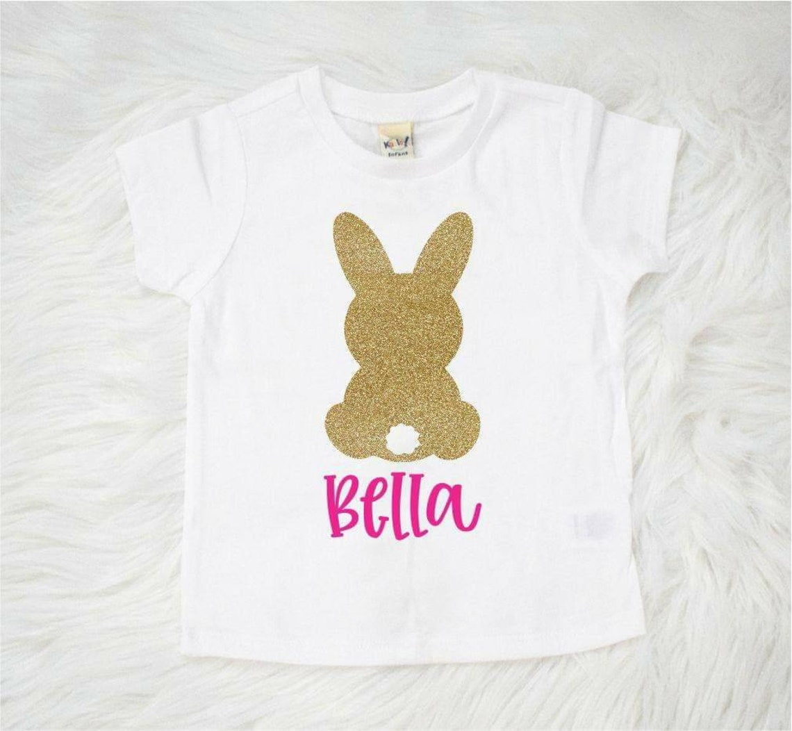 Girls Easter Shirt Glitter Easter Bunny Shirt First Easter - Etsy