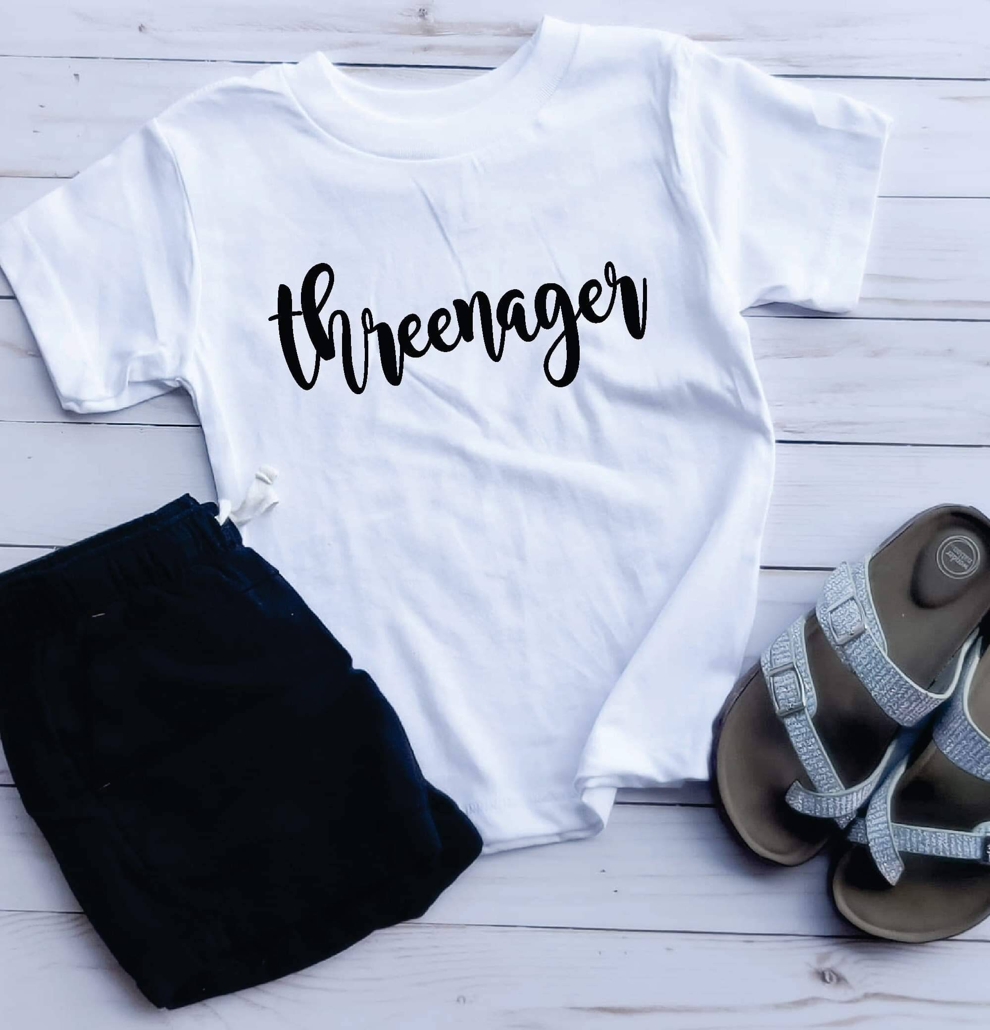 Threenager Girls 3rd Birthday T-shirt, 3rd Birthday Girls, Shirts for 3 ...