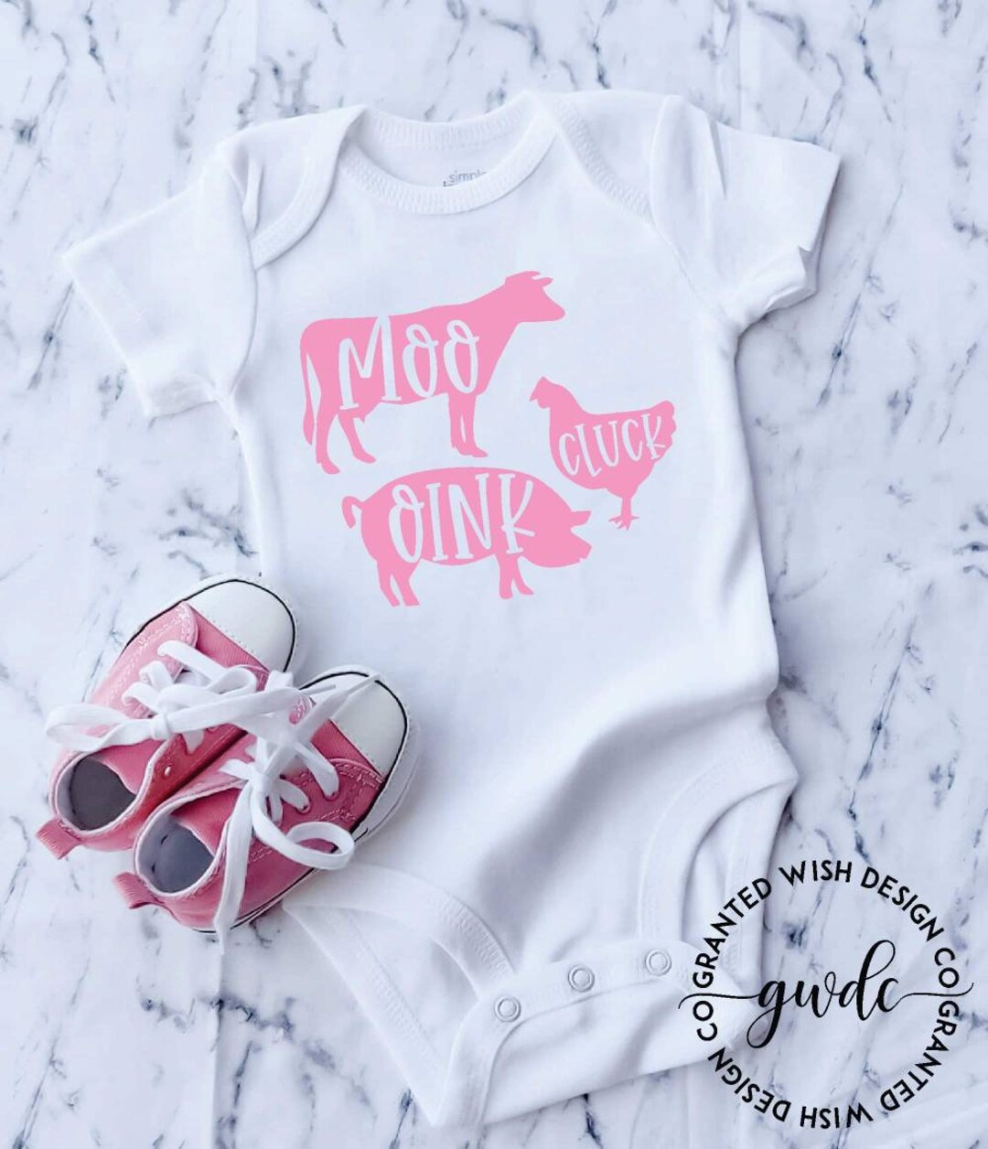 Farm Animals Baby Bodysuit, Custom Name Infant Creeper, Shower Gift - Etsy