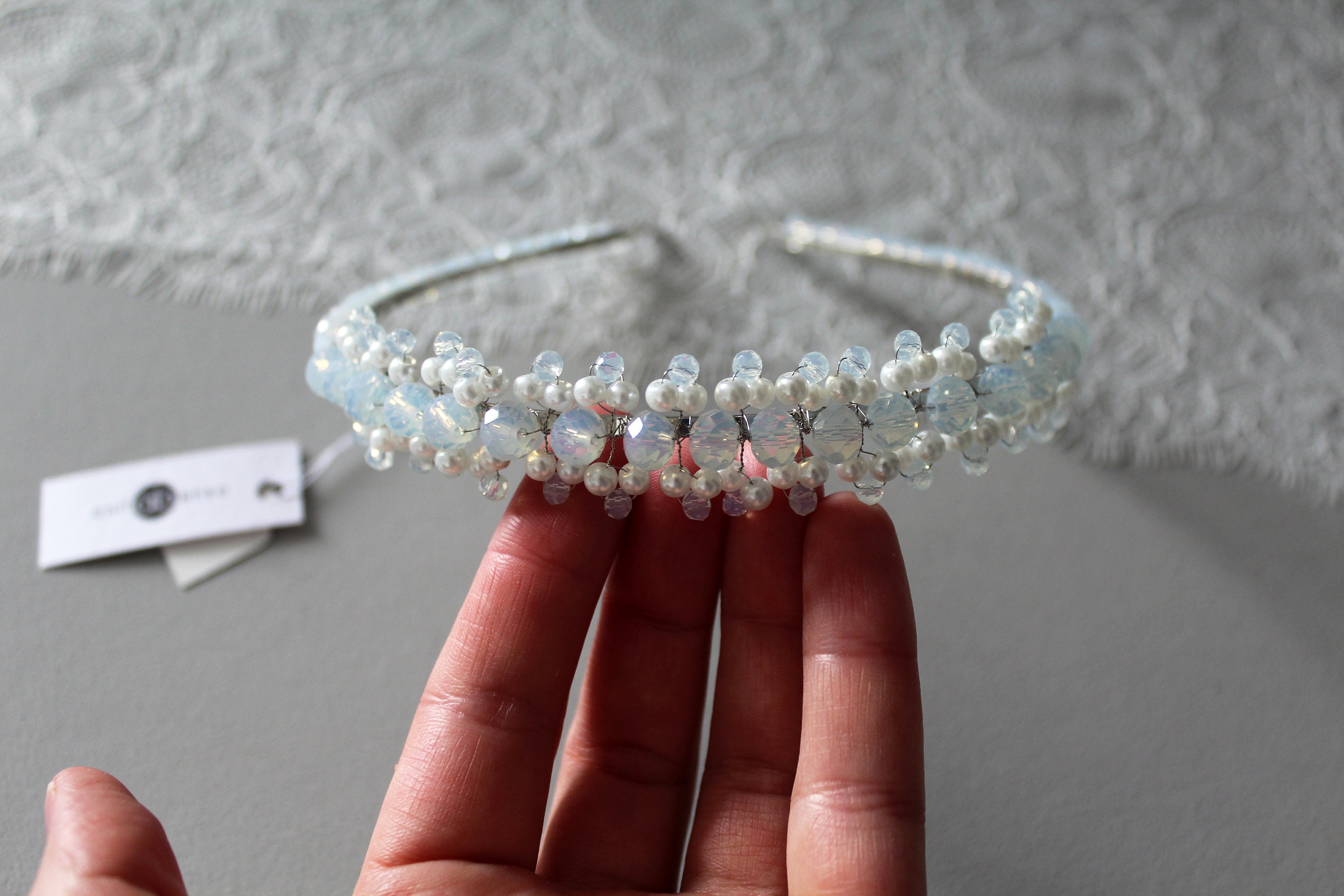 Bridal Hair Tiara, Wedding Tiara, Handmade Bridal Tiara, Powder Blue ...