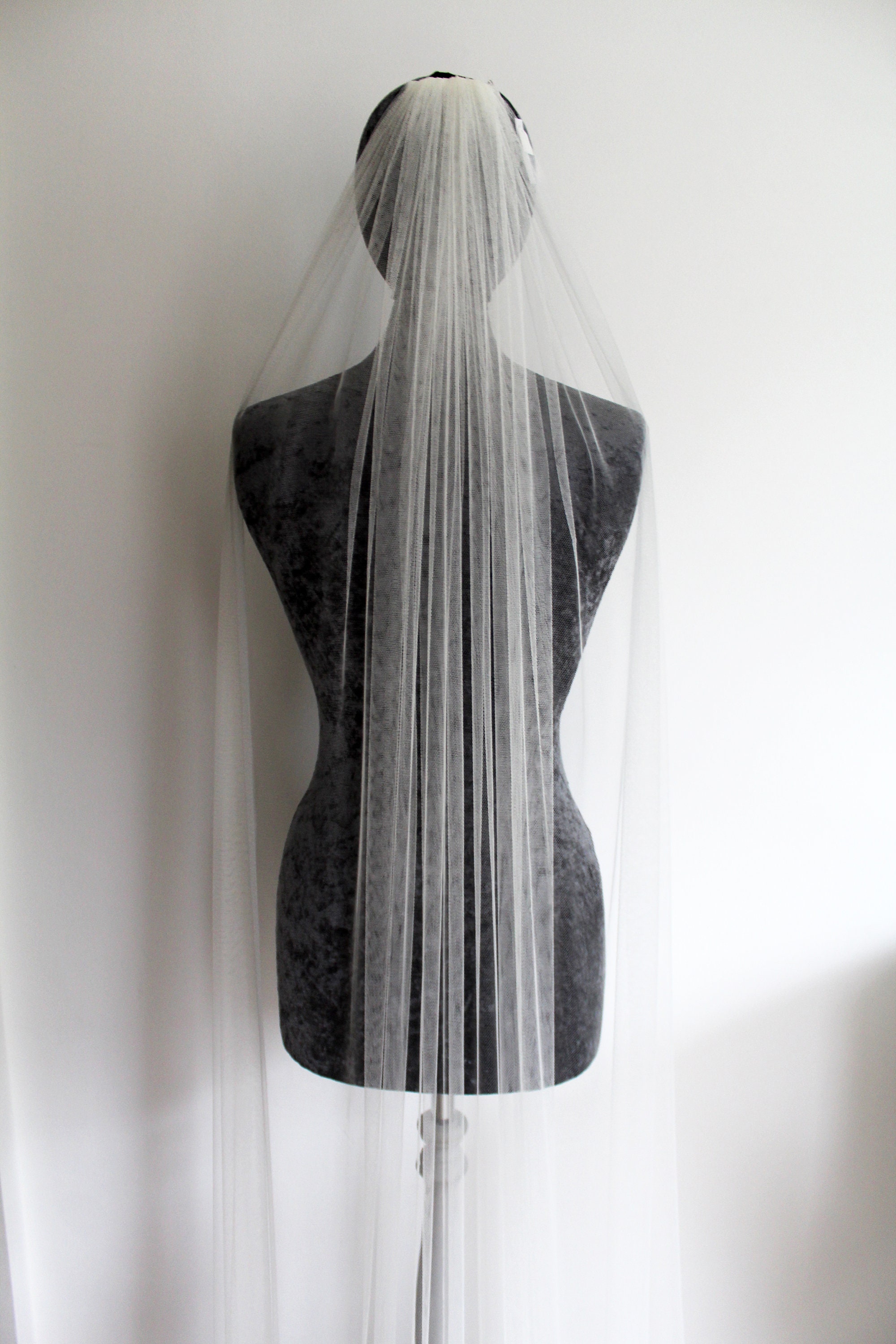 Ivory Long Wedding Veil Plain Ivory Veil Wedding Dress Veil - Etsy