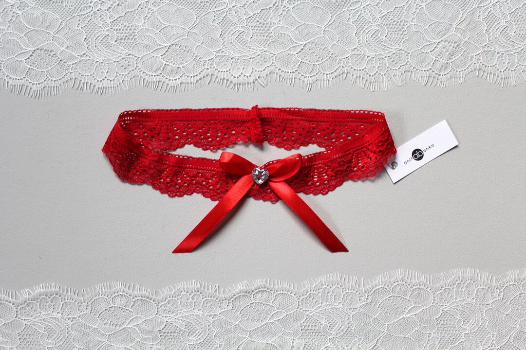 Red Garter Red Lace Garter Red Romantic Garter Romantic - Etsy