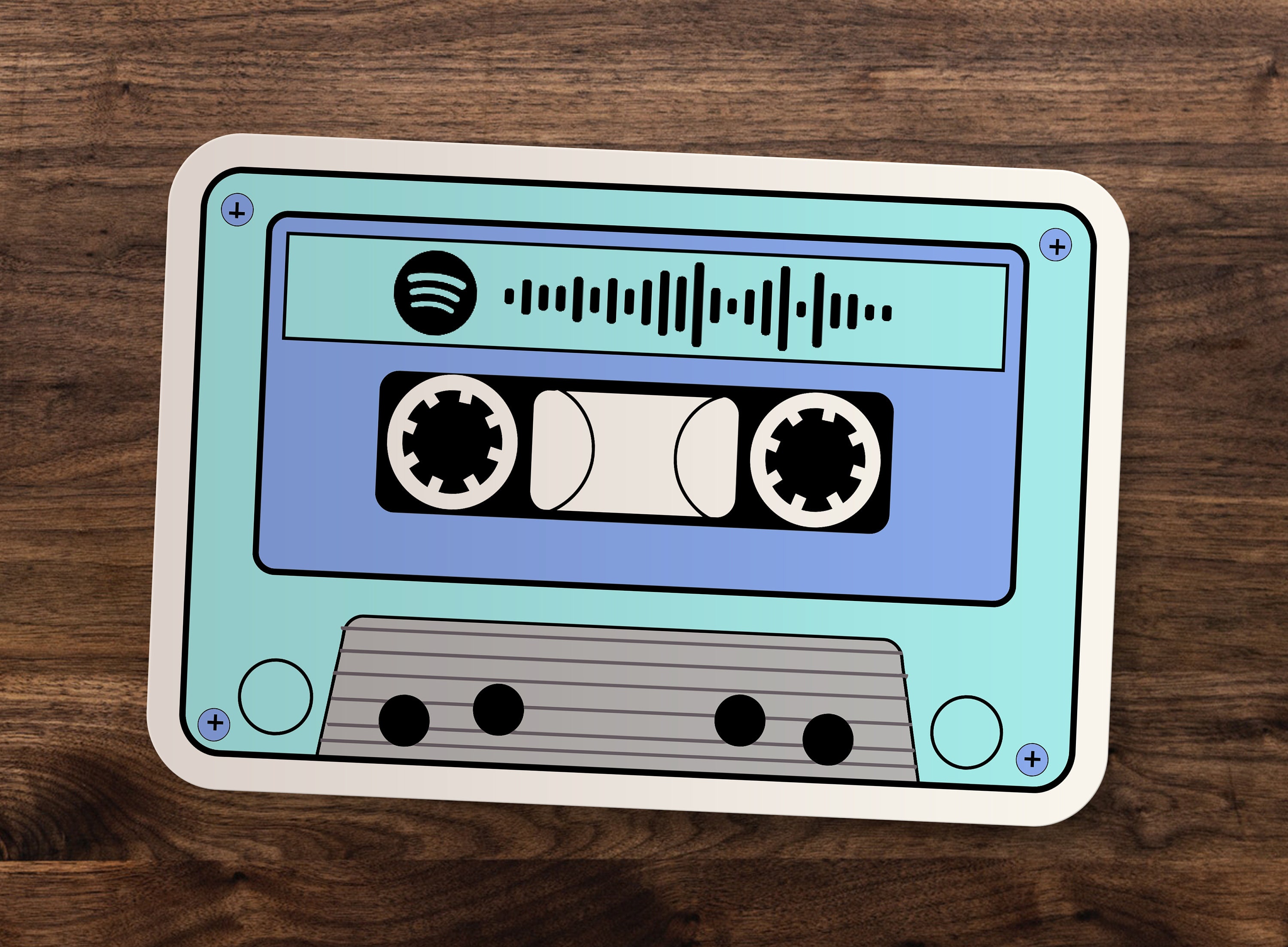 Spotify Code Sticker // Blue Cassette Tape With Spotify Code - Etsy
