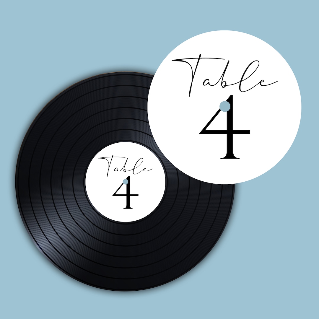 Table Numbers Record Custom Label | Wedding Label for Record Guestbook ...