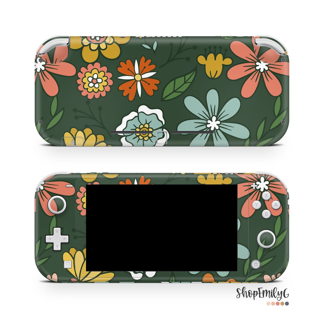 Boho Aesthetic Flowers Nintendo Switch Lite Skin Wrap | Available With ...