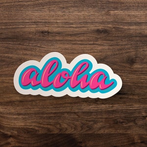 Aloha Bubble Letters Sticker // Surfer Surfing Sticker // - Etsy