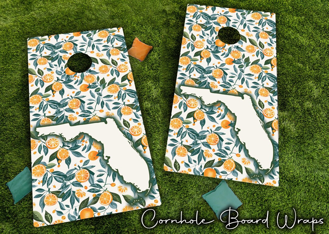 State of Florida Oranges Citrus Fruit Decals for Cornhole Boards ...