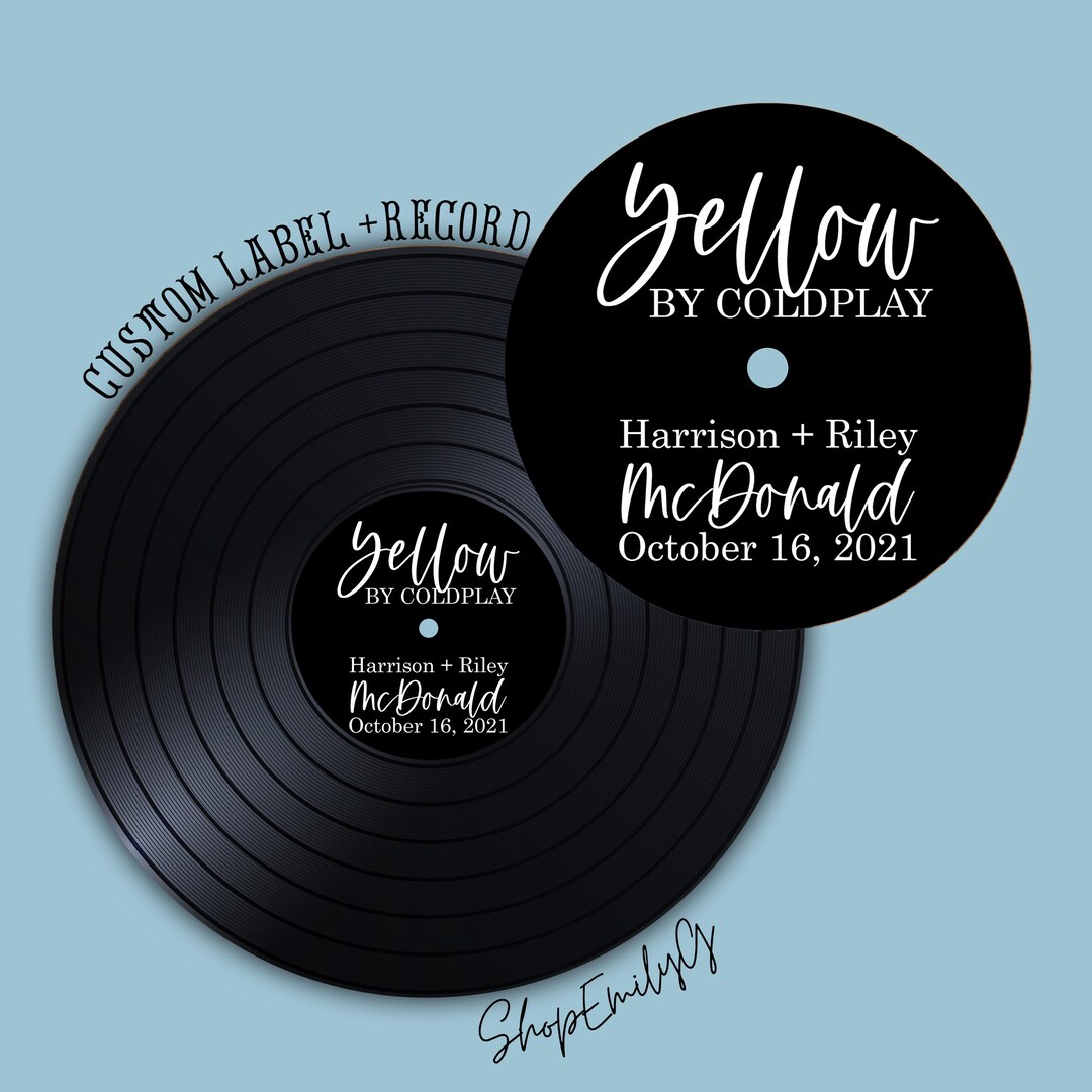 Song Label Vinyl Sticker Decal for Record Wedding Guestbook Musical ...