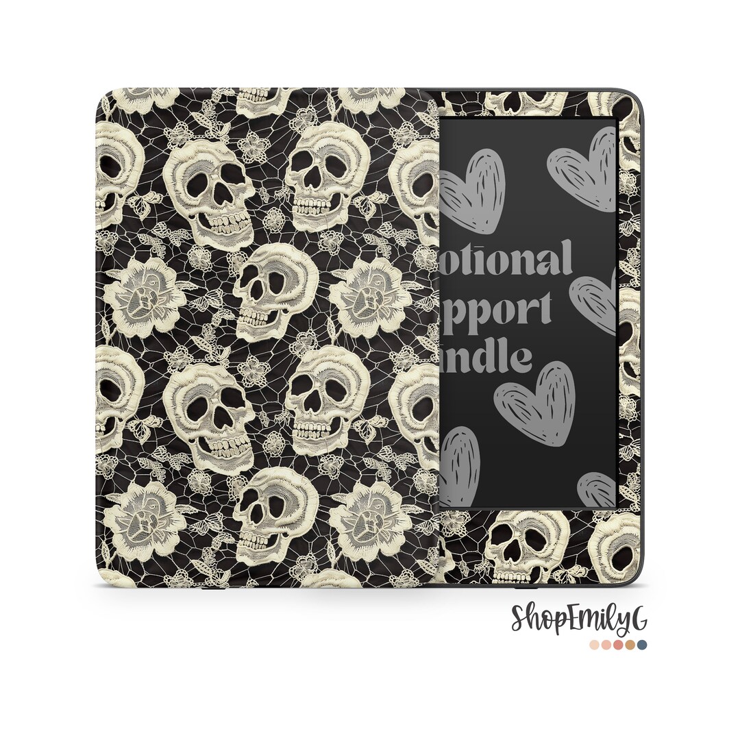 Lace & Skulls Kindle Skin | Aesthetic Wrap for Amazon Kindle Basic ...