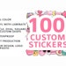 100 Custom Die Cut Vinyl Stickers Pack | Any Size | Custom Stickers ...