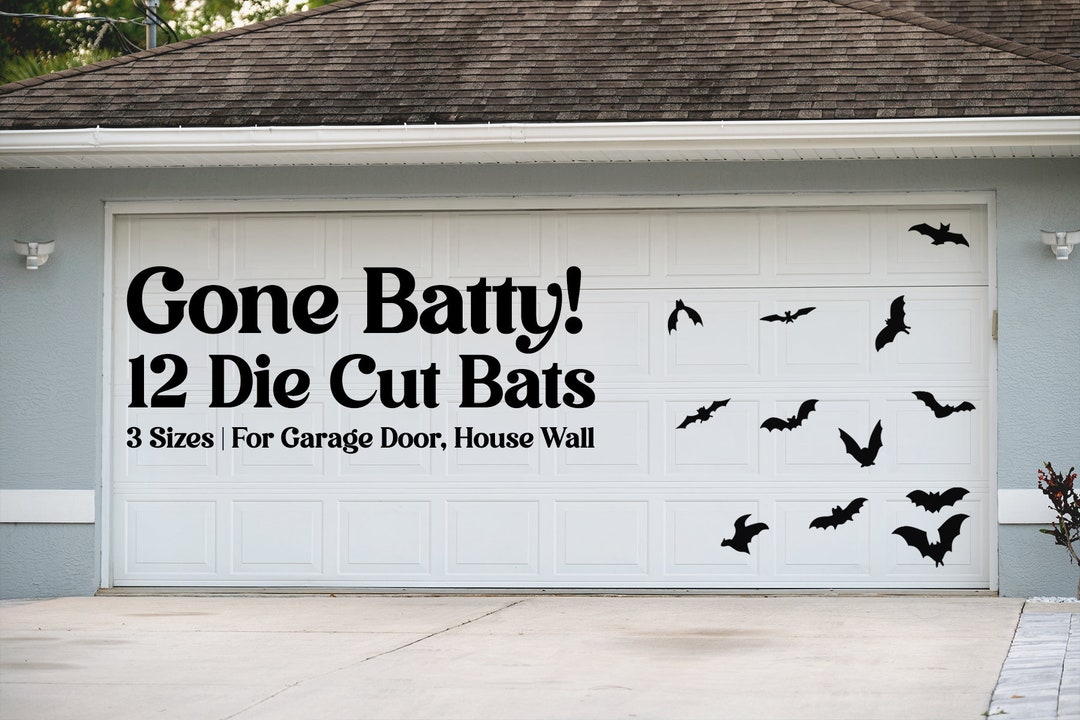 Gone Batty | Die Cut Matte Black Vinyl Decal Bats for Garage Door, Wall ...