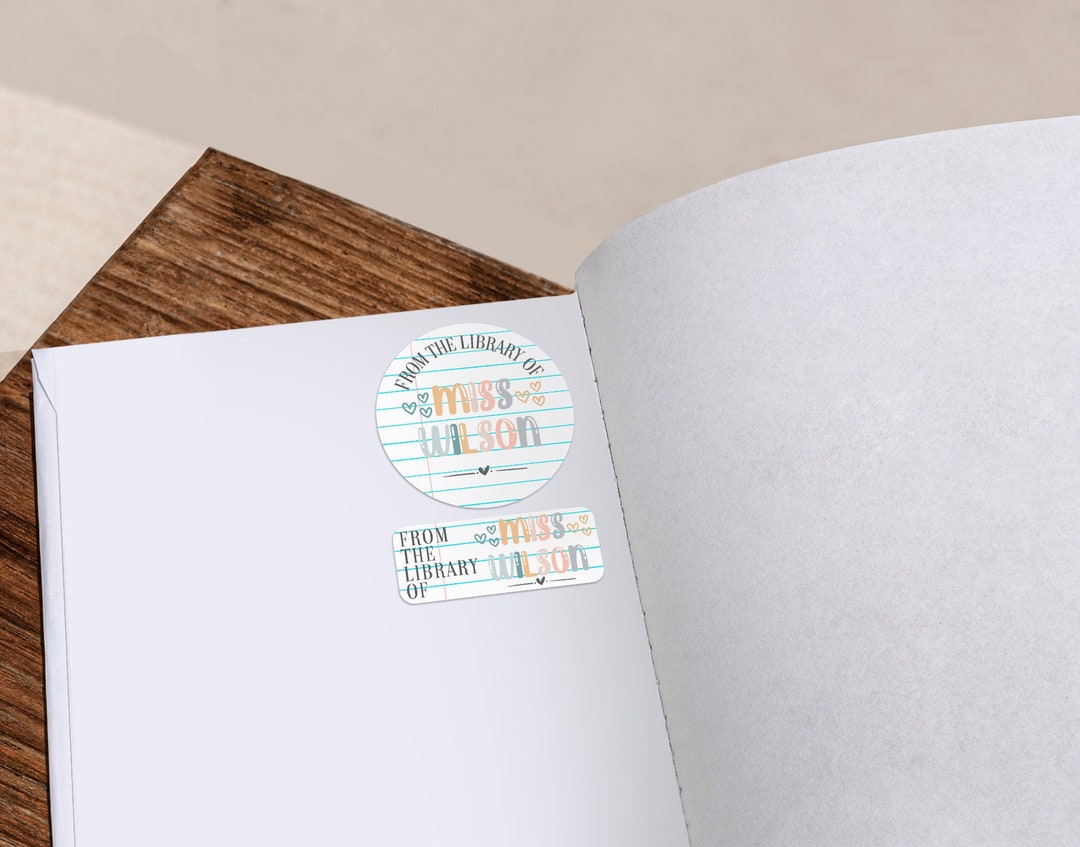 Boho Notebook | Book Library Name Stickers | From the Library of ...