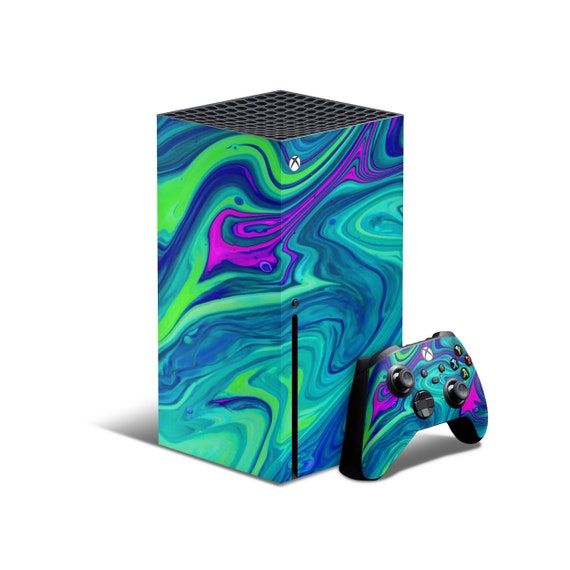 Xbox Series X Skin // Neon Green Blue Marble // Best Selling | Etsy