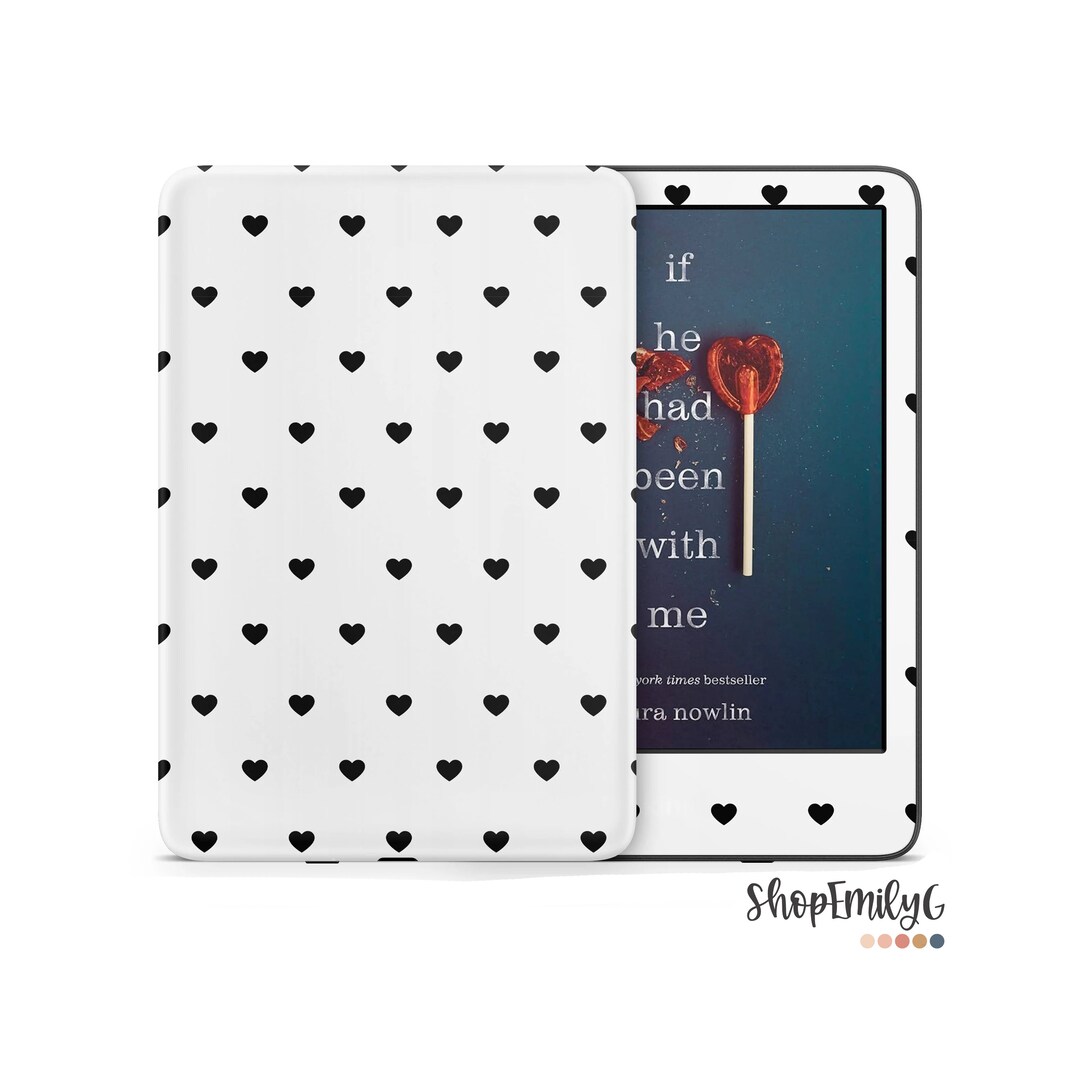 Black & White Hearts Kindle Skin | Aesthetic Wrap for Amazon Kindle ...