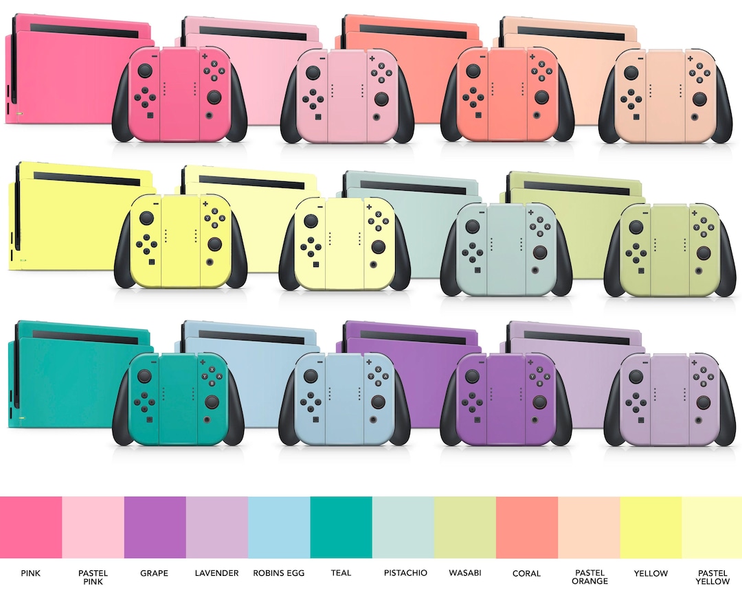 Cute Pastel Solid Color Skin Wrap for Nintendo Switch Devices ...