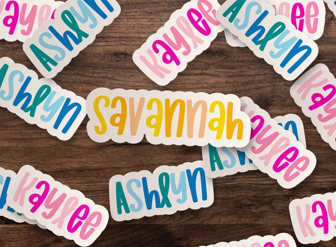 Personalized Custom Name Sticker Custom Name Sticker - Etsy