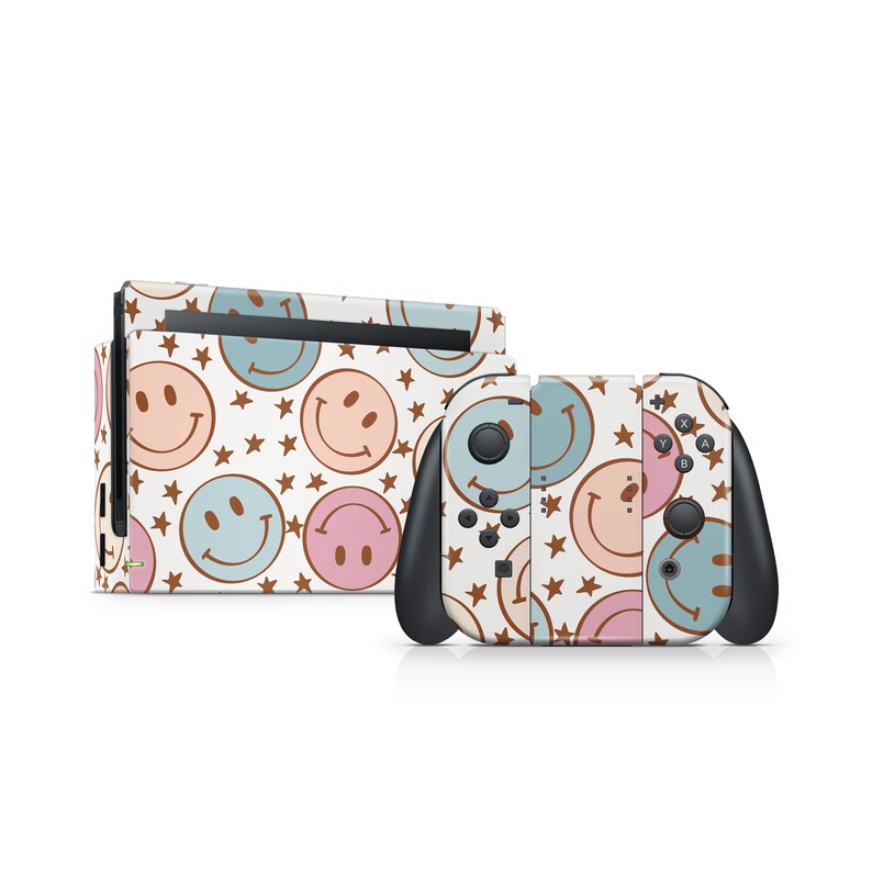 Pastel Retro Smiley Face Nintendo Switch Skin Decal // Best - Etsy