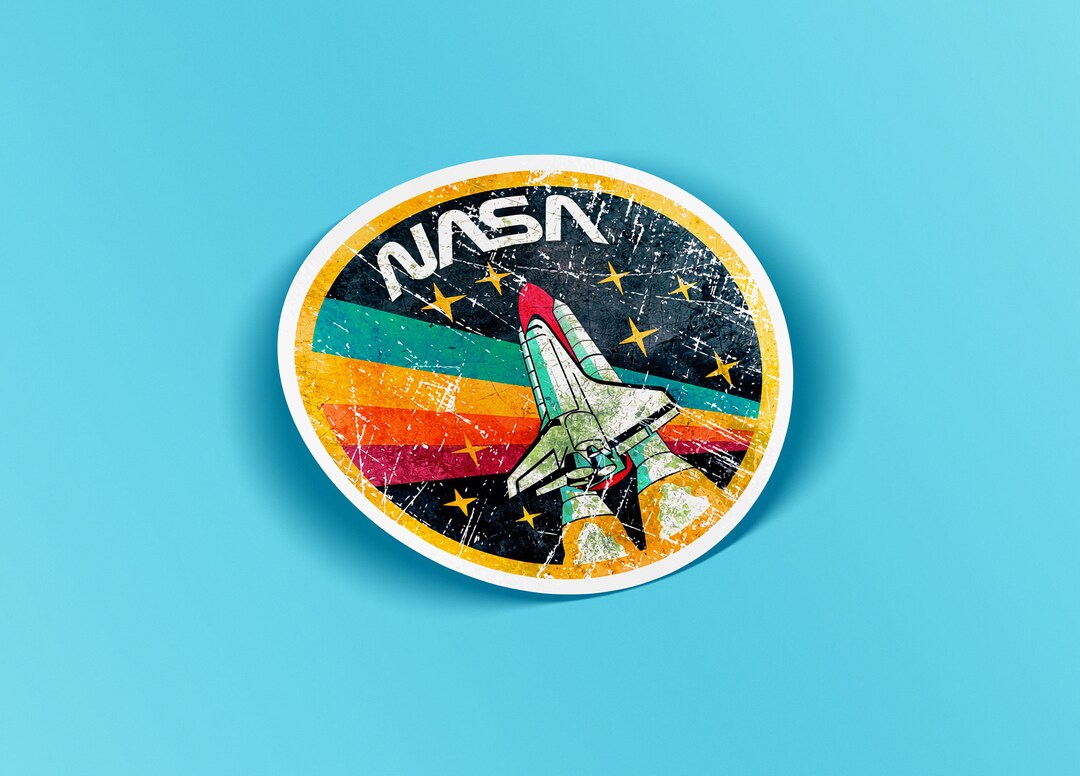 Distressed Nasa Rocket Sticker | 5" Die-cut Window, Skateboard, Car ...
