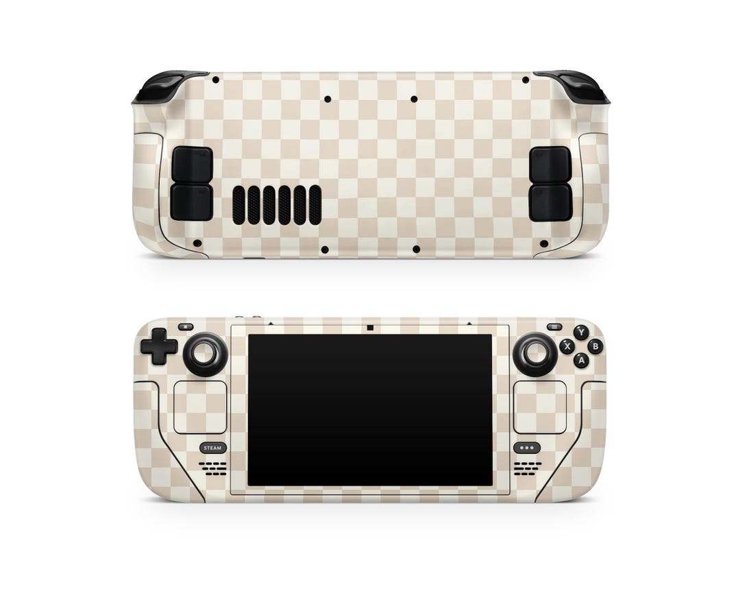 Beige Cream Checkered Steam Deck Vinyl Skin | Steam Deck Skin | Solid ...