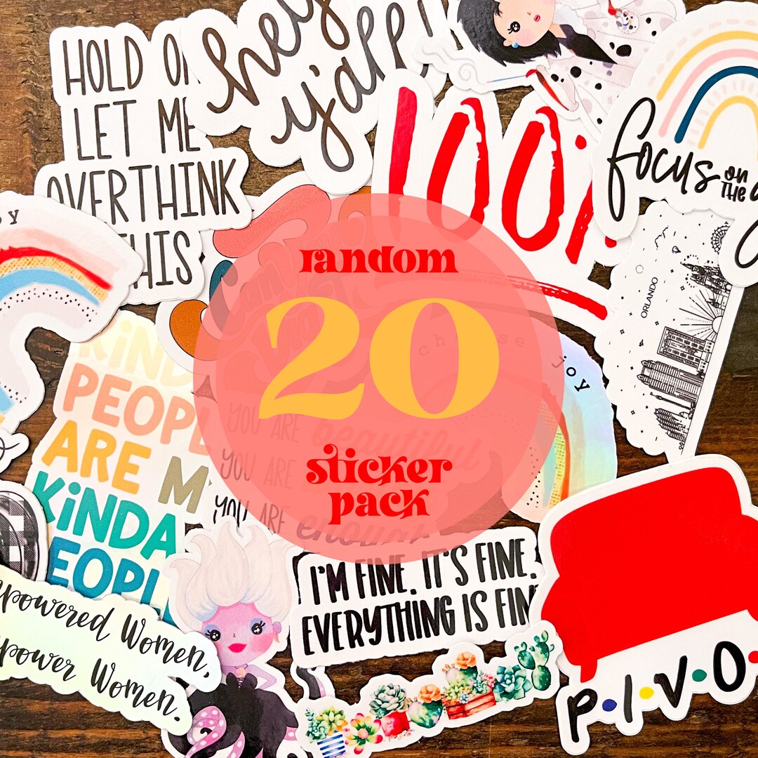 20 Pack Random Sticker Pack | 3" Sticker | Grab Bag Mystery Sticker ...