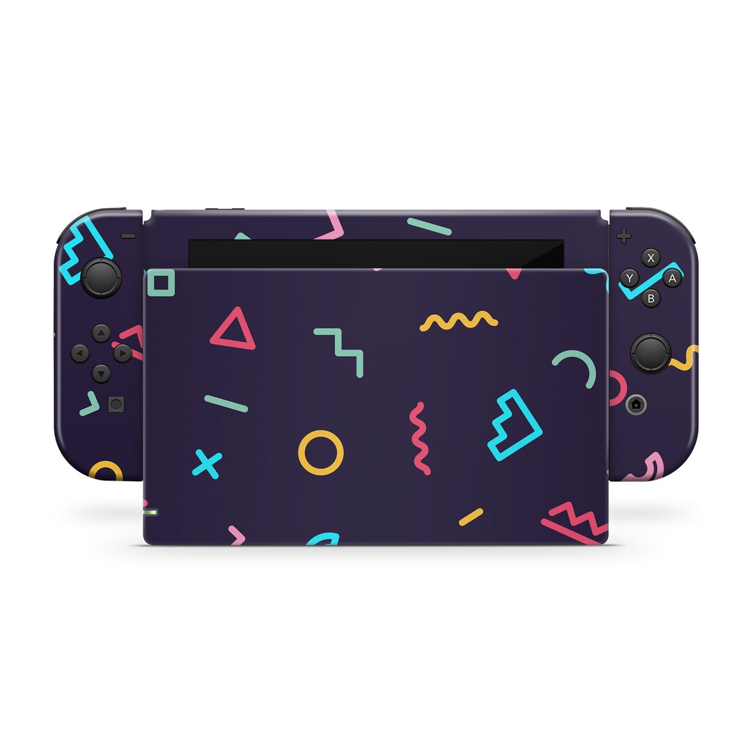 90's Retro Shapes Nintendo Switch 2, Standard, OLED Skin Decal Wrap for ...