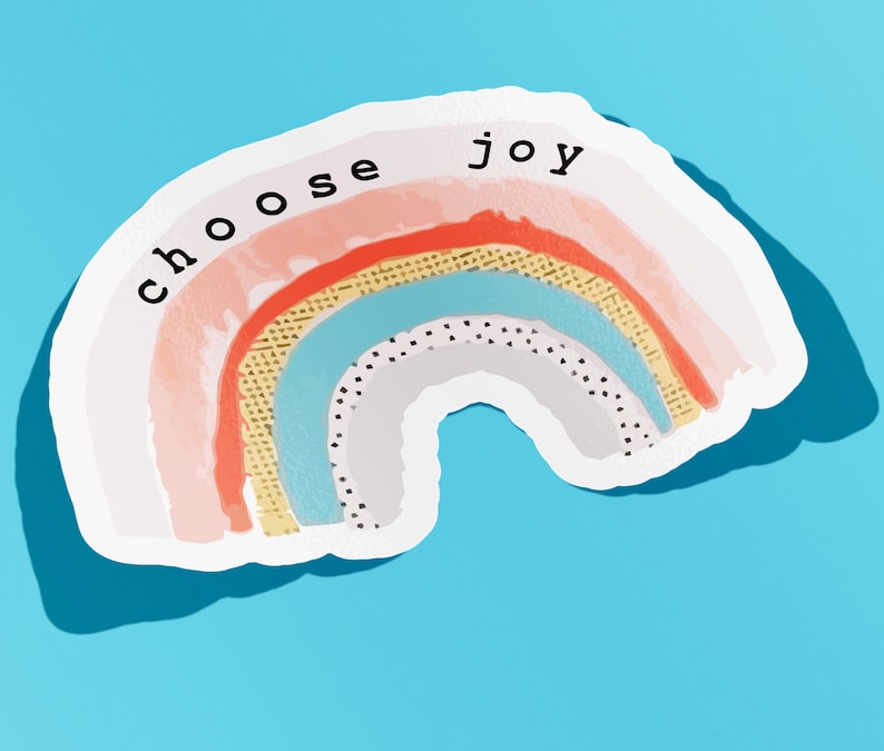 Choose Joy Sticker Pastel Rainbow Die-cut Window - Etsy