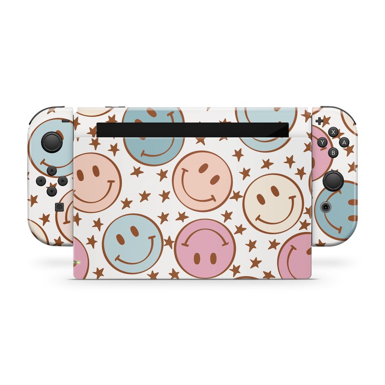 Pastel Retro Smiley Face Nintendo Switch Skin Decal // Best - Etsy