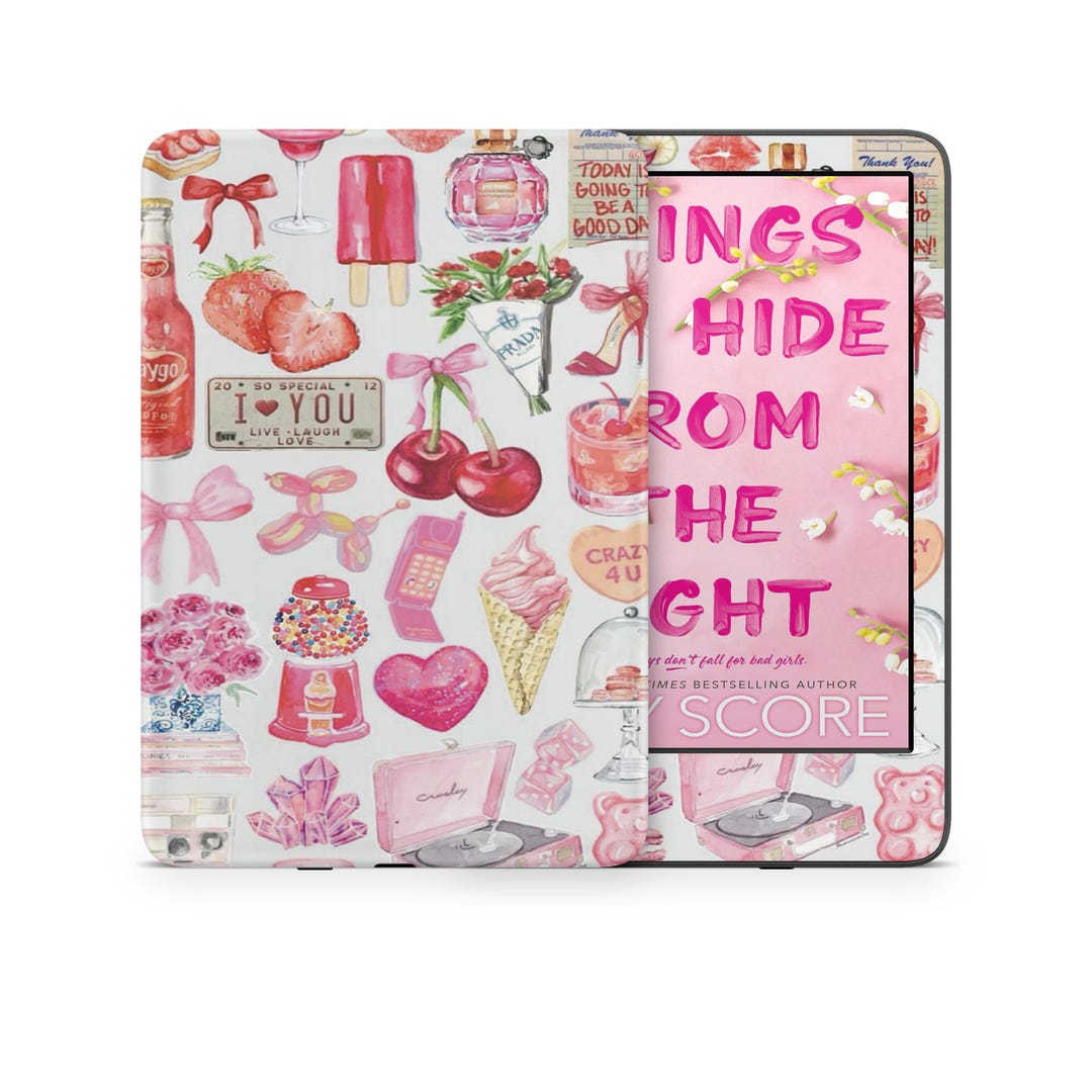 Pink & Red Sticker Collage | Kindle Skin Aesthetic Wrap, Amazon Kindle ...