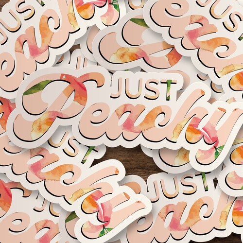 Just Peachy Sticker Peach Vinyl Sticker Cute Spring Decal - Etsy