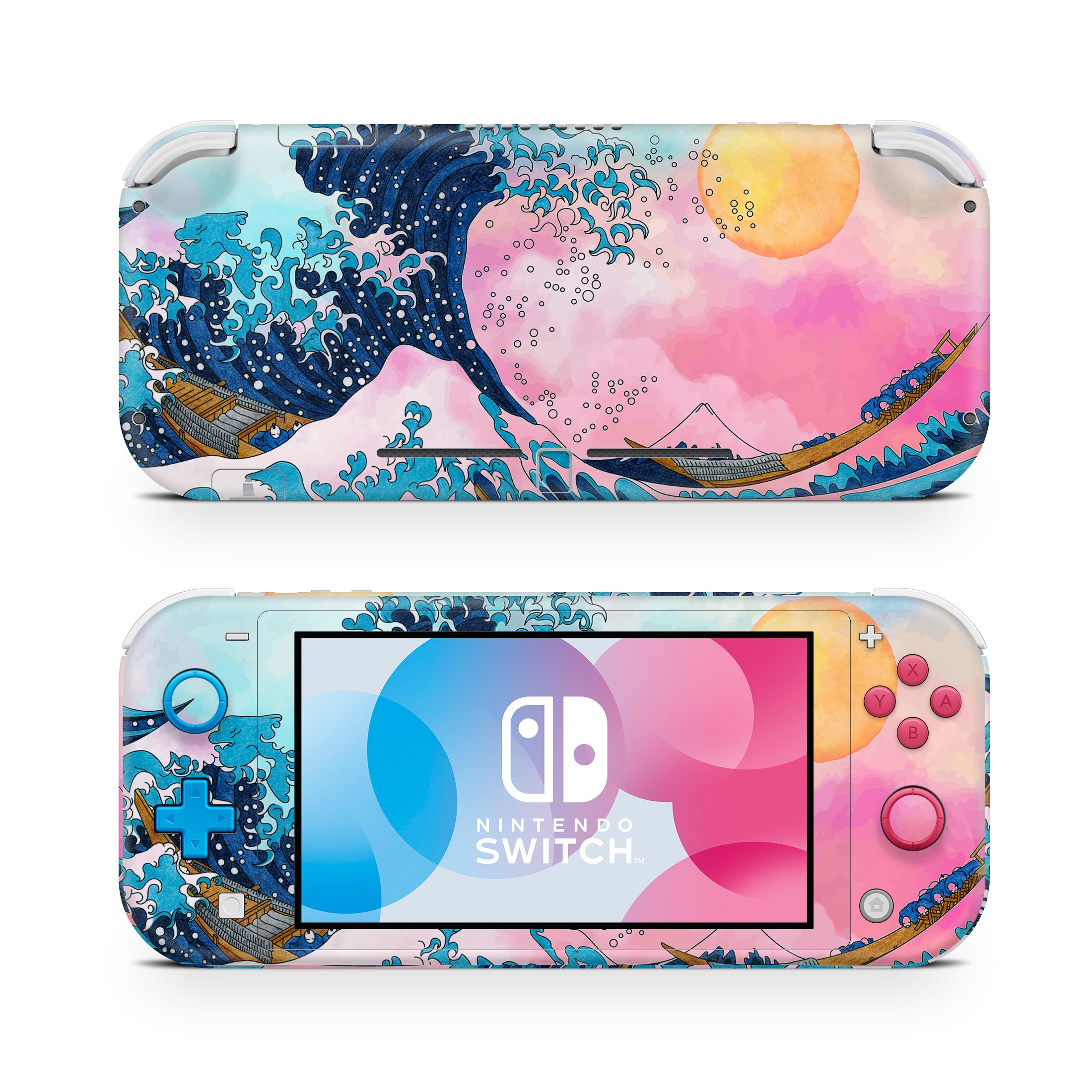 Nintendo Switch Lite Skin // Watercolor Great Wave off - Etsy