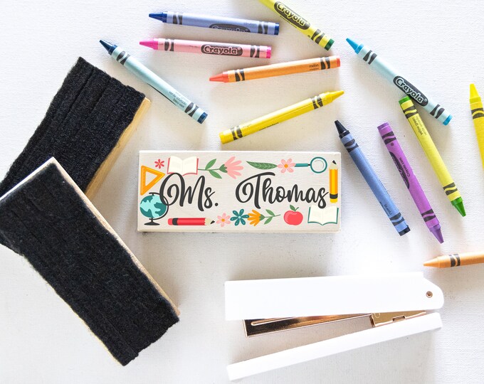 Teacher Name Dry Eraser Custom Teacher Appreciation Gift Chalkboard and ...