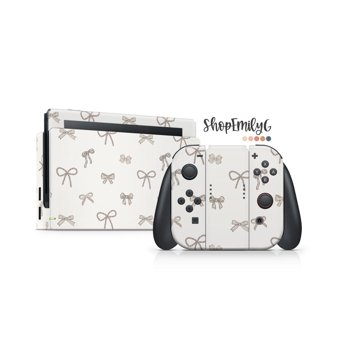 Beige Bows Coquette Minimalist Nintendo Switch Skin Decal | Best Seller ...