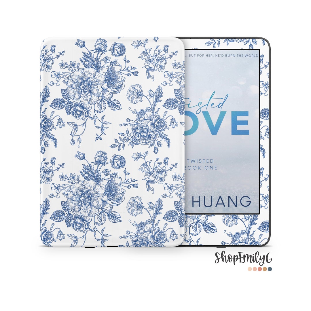 Blue Vintage Floral Kindle Skin Wrap for Amazon Fire, Paperwhite, Oasis ...