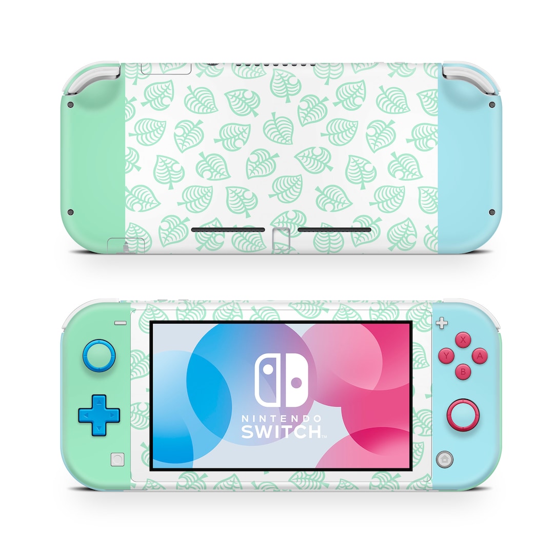 Nintendo Switch Lite Skin Decal Sticker Green Leaf Pastel Green & Blue ...