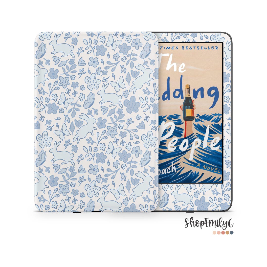 Blue Easter Spring Toile Kindle Skin Wrap for Amazon Fire, Paperwhite ...