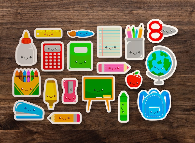 Back-to-school Kawaii Sticker 19 Pack / Cute Aesthetic School Supplies ...