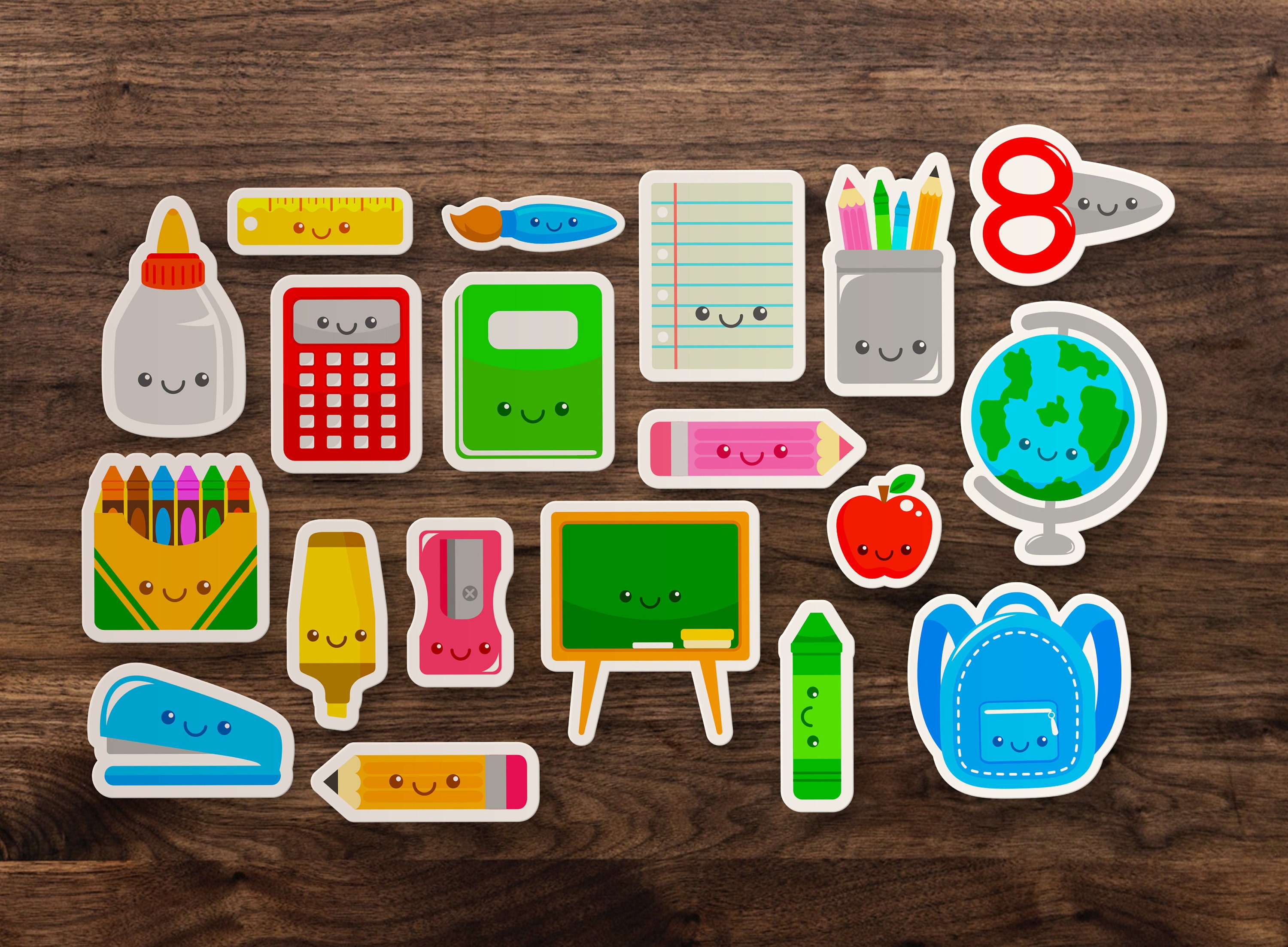 Back-to-school Kawaii Sticker 19 Pack / Cute Aesthetic School - Etsy
