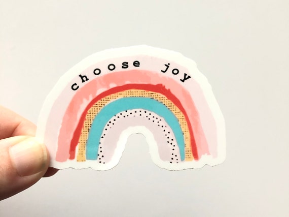 Choose Joy sticker happy floral pastel Stickers, Labels & Tags Paper ...