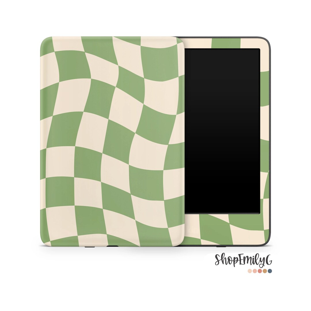 Green Checkered Kindle Skin Aesthetic Wrap for Amazon Kindle Basic ...