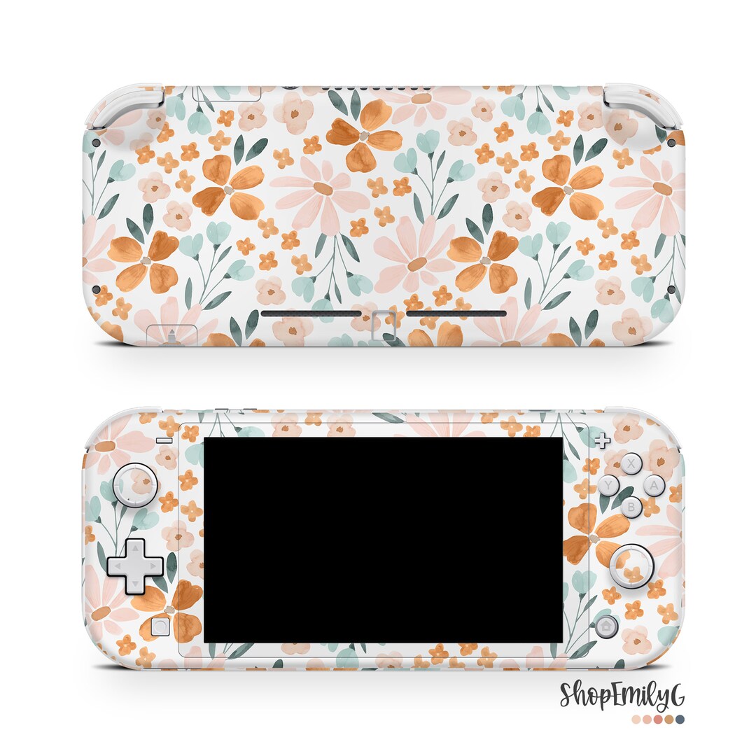 Muted Watercolor Flowers Nintendo Switch Lite Skin Wrap | Available ...