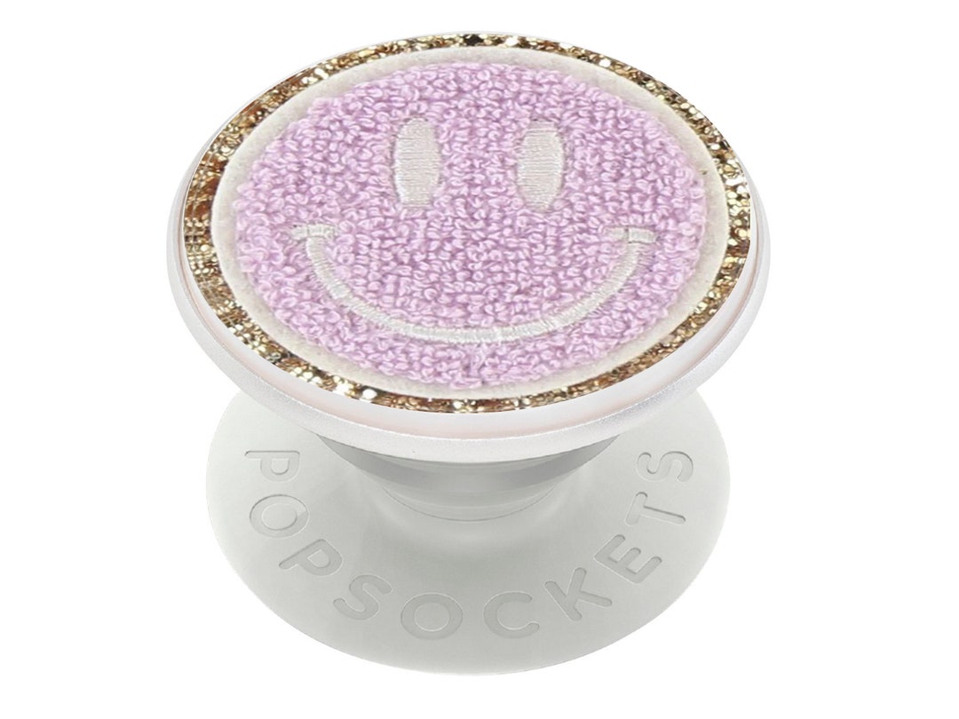 Smiley Face Faux Patch Custom Decal Skin for Popsocket Phone Grip Decal ...