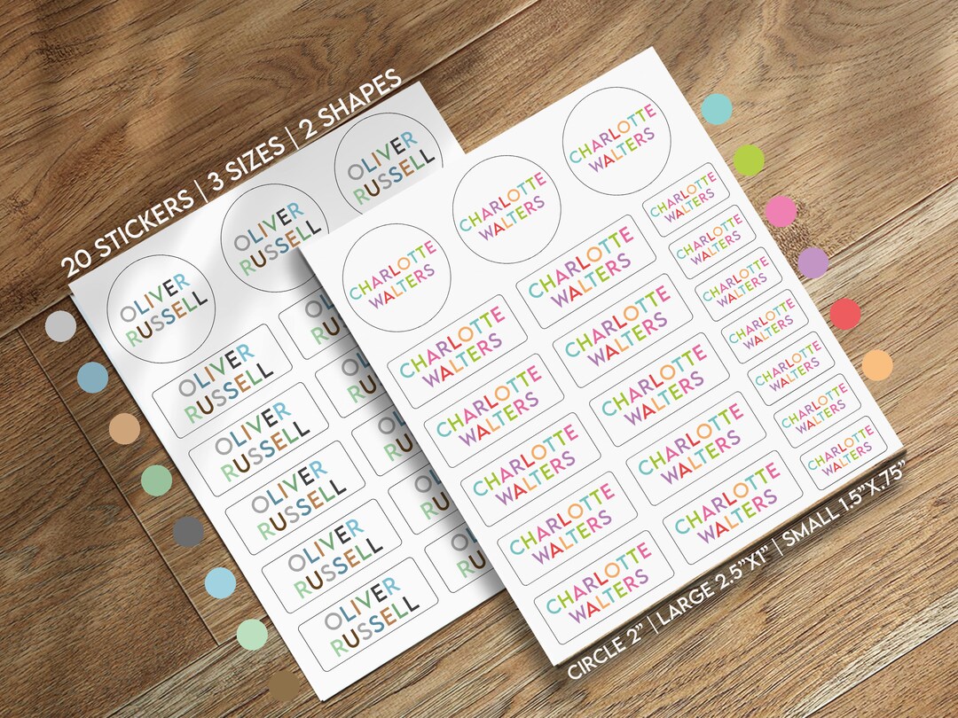 Kids School Name Labels | School Supplies Name Labels | Back to School ...