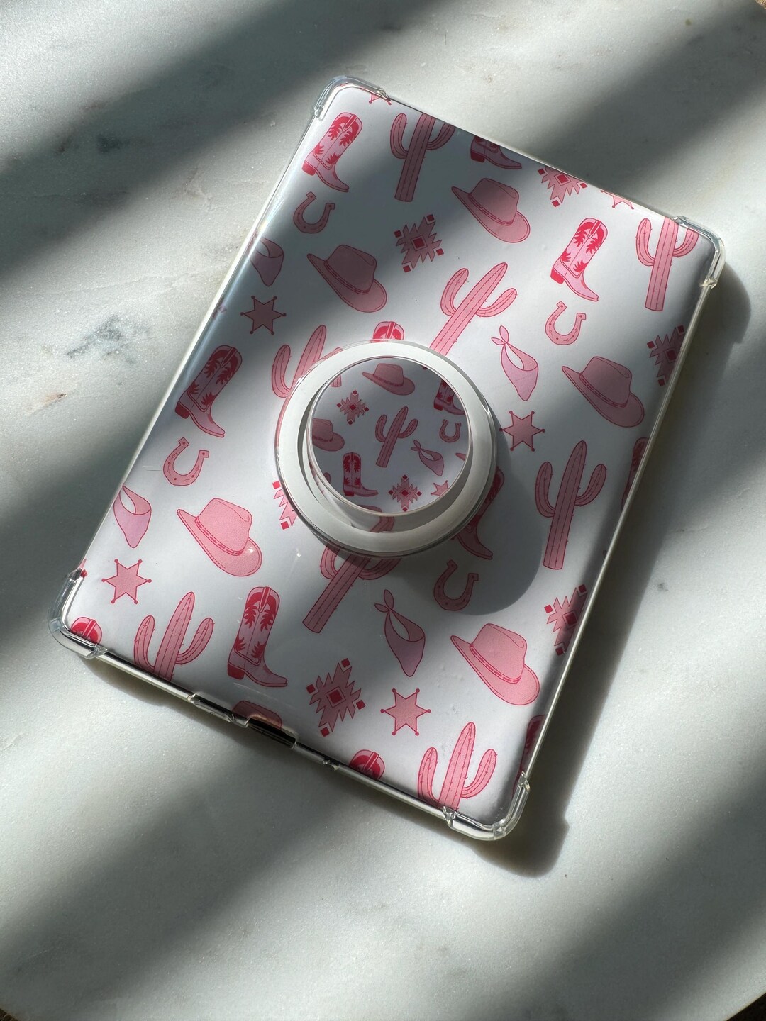 Neon Pink Cowgirl Popsocket Decal Phone, Kindle, Tablet Grip Decal ...