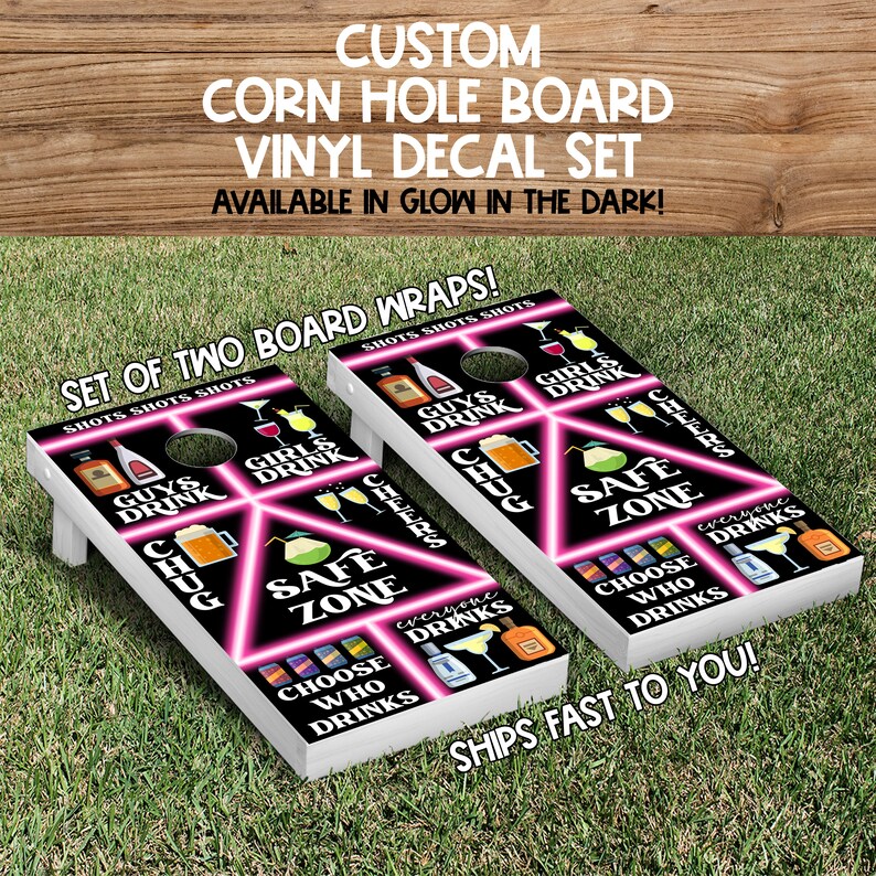 Drinking Game Cornhole Board Wrap Set of 2 High Quality Yard - Etsy