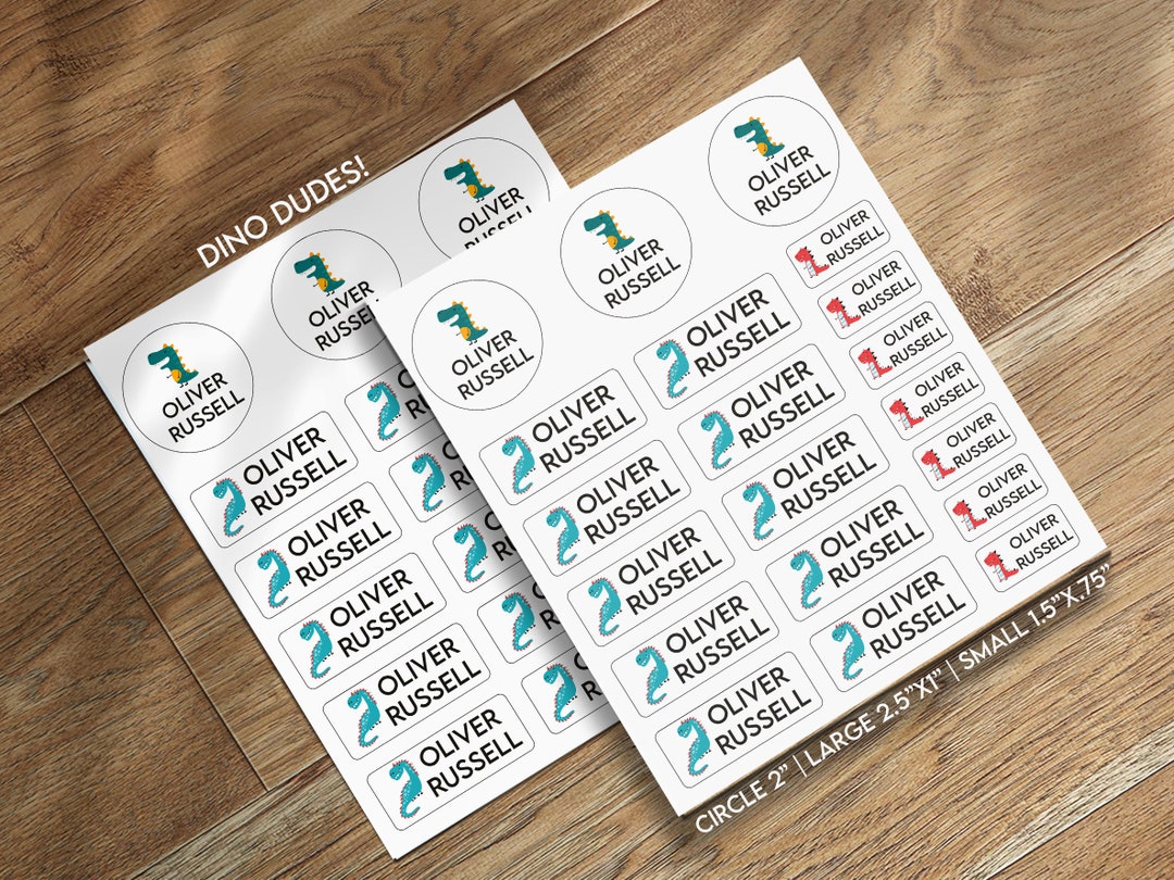 Dino Kids School Labels | School Supplies Name Labels | Back to School ...