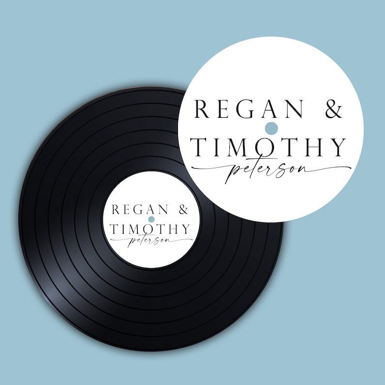 Name Duo Vinyl Sticker Decal for Record Wedding Guestbook Musical Decor ...