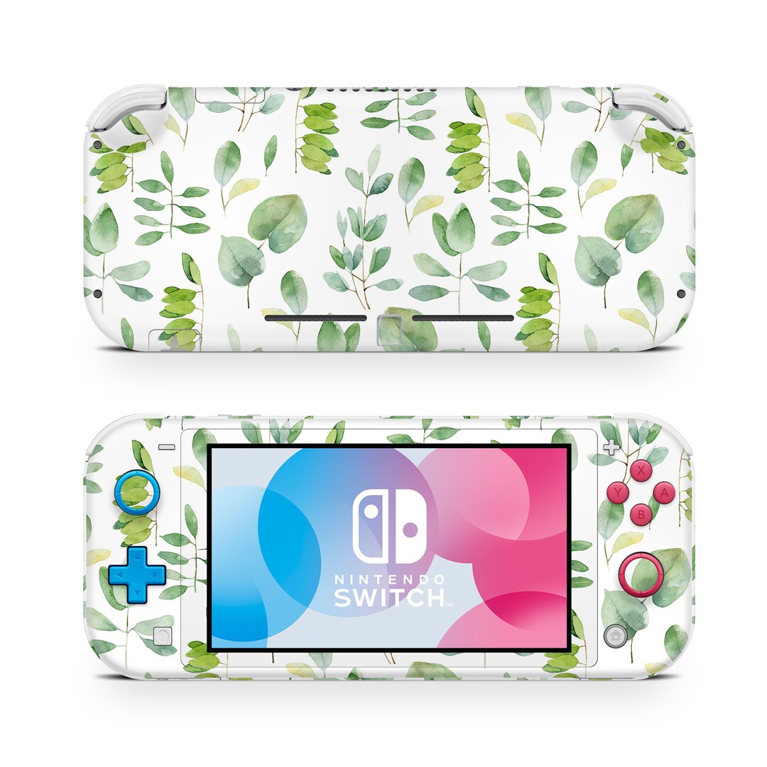 Nintendo Switch Lite Skin Decal // Watercolor Greenery Leaf Custom ...