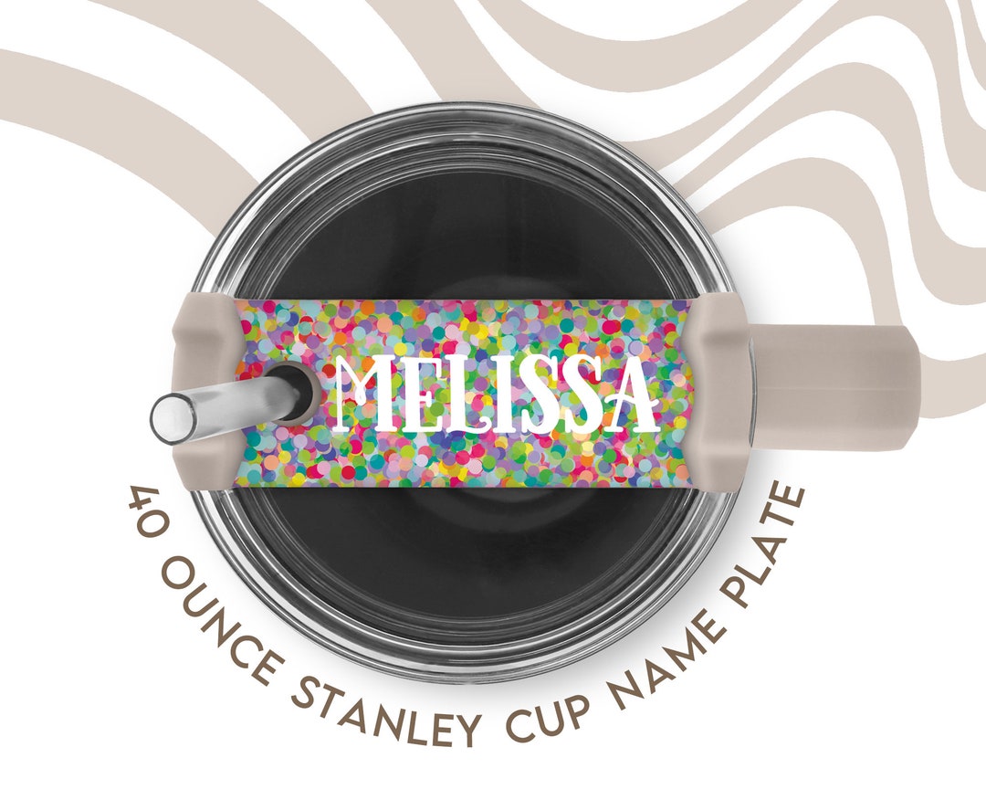 Rainbow Confetti Tumbler Cup Name Plate for Stanley Cup Name - Etsy
