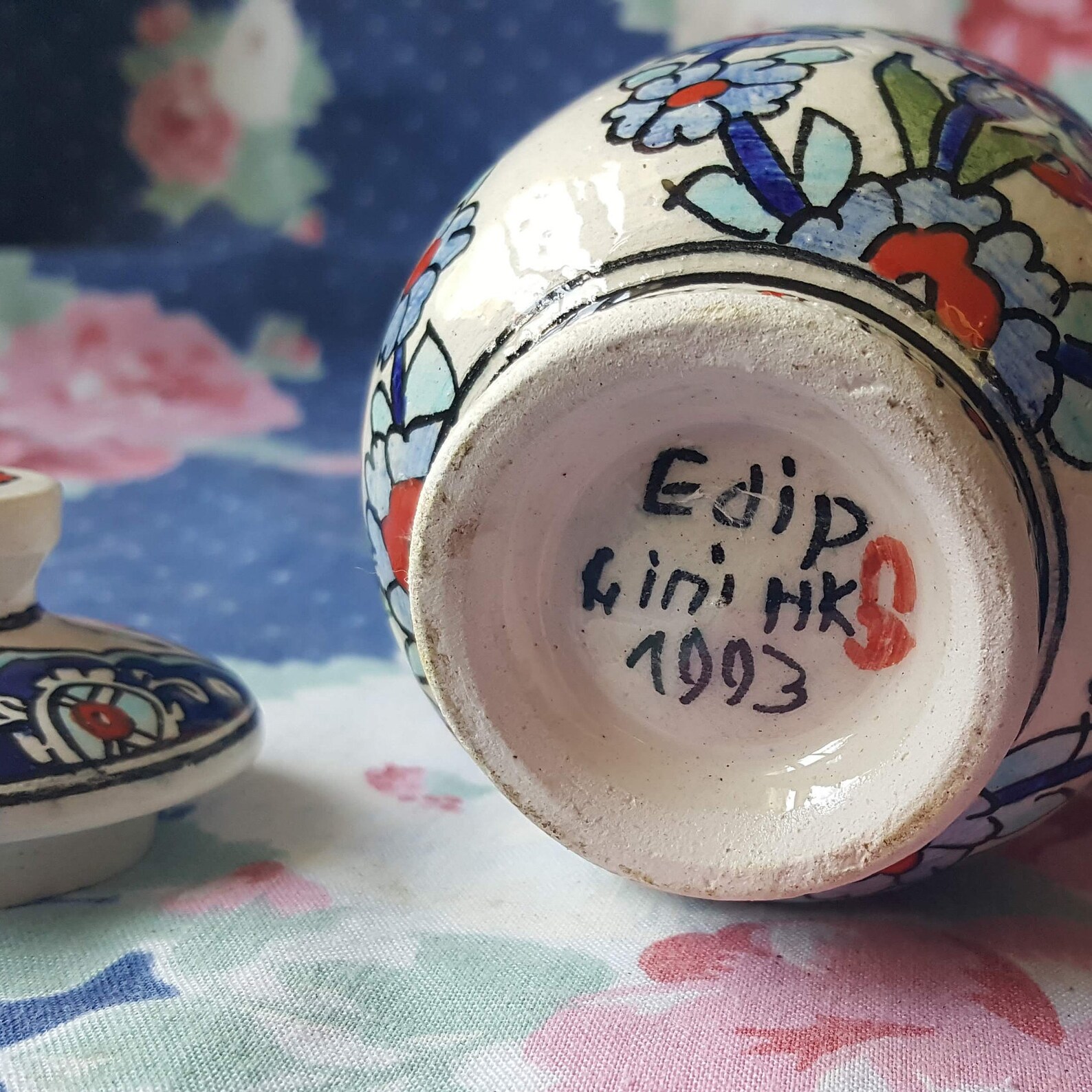 Ceramic Jar Urn With Lid Storage Container Home Bathroom Decor Vanity ...