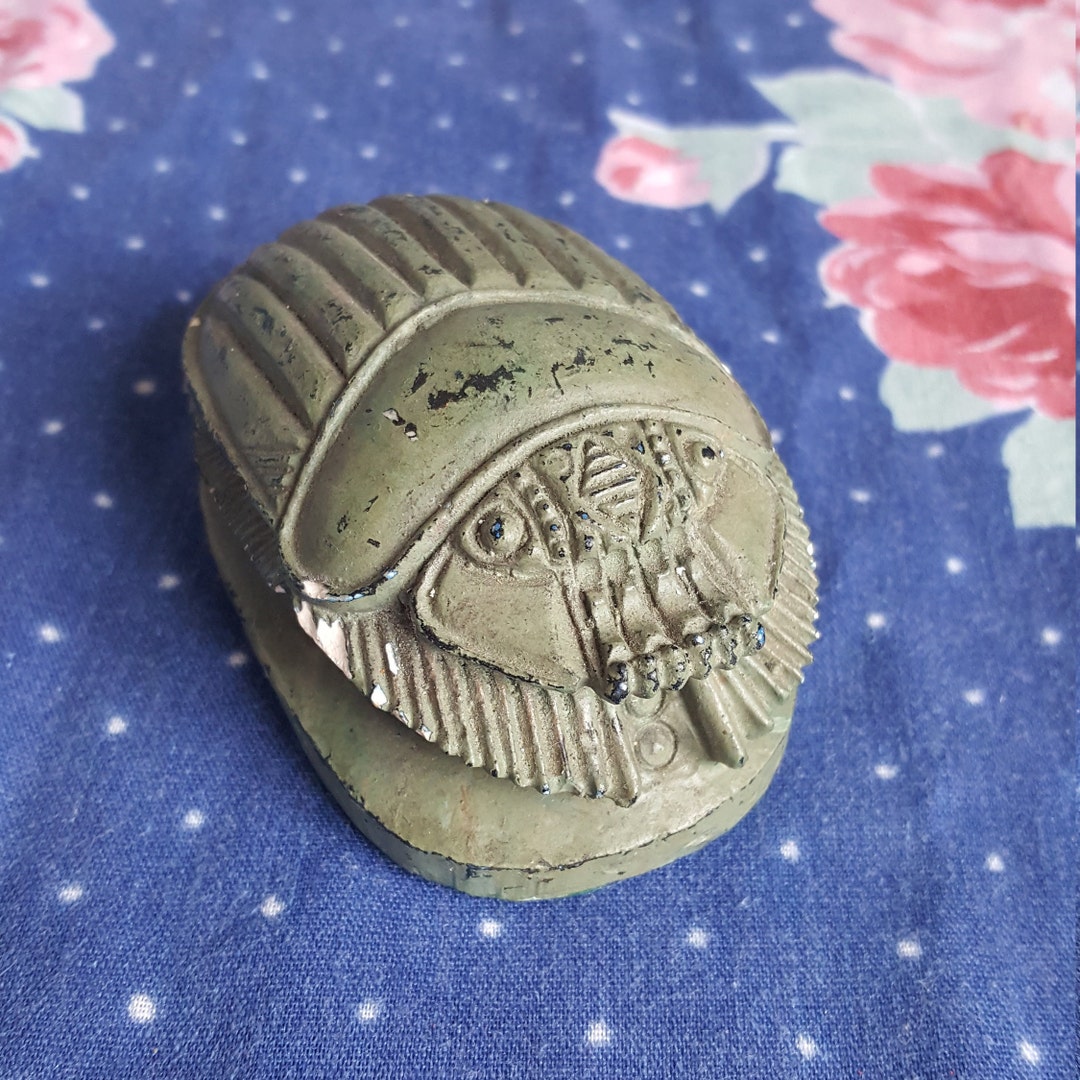Plaster Chalk Green Scarab Paperweight Egyptian Office Decor Egypt ...